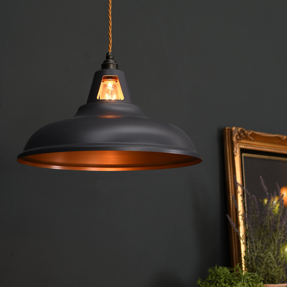Supersized Fusion - Matt Dark Grey & Copper – Artifact Lighting